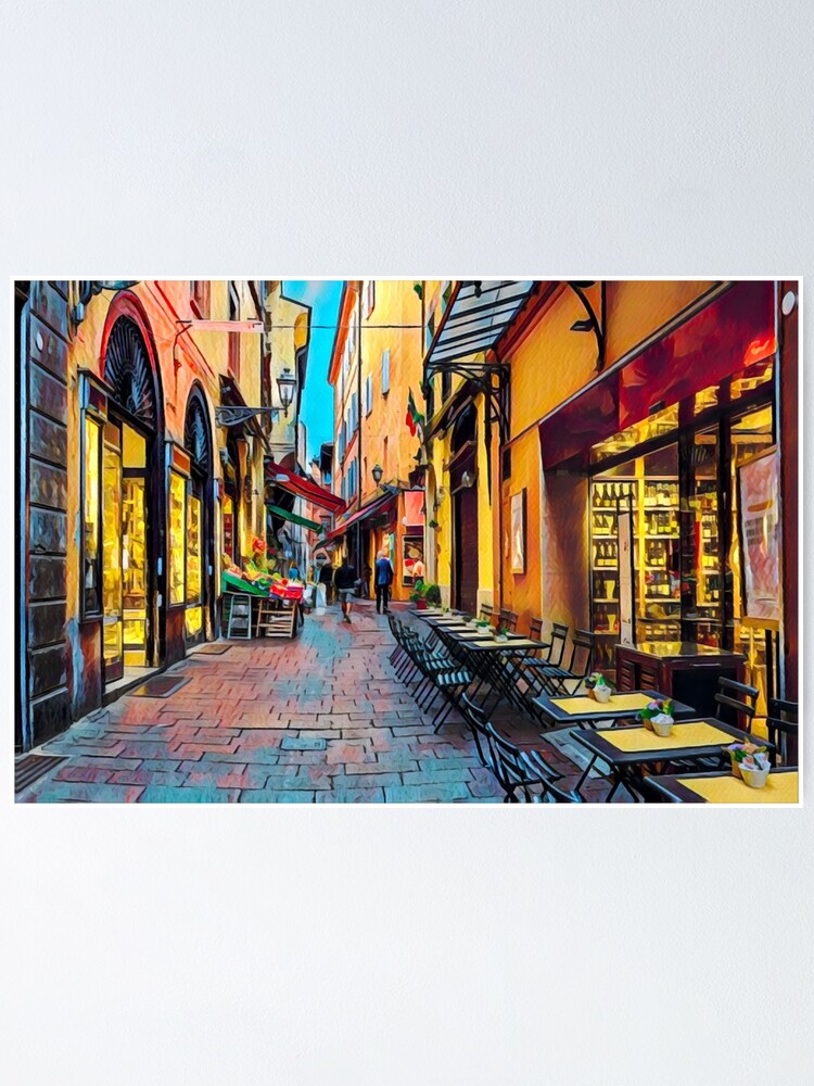 "Streets of Bologna" Poster for Sale by Sofia-Draws | Redbubble