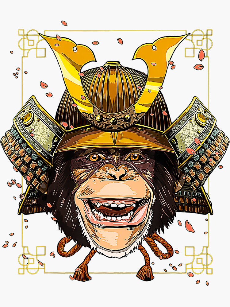 Pegatina «Samurai Monkey Warrior Samurai Chimpanzee Lovers» de bakak1xa ...