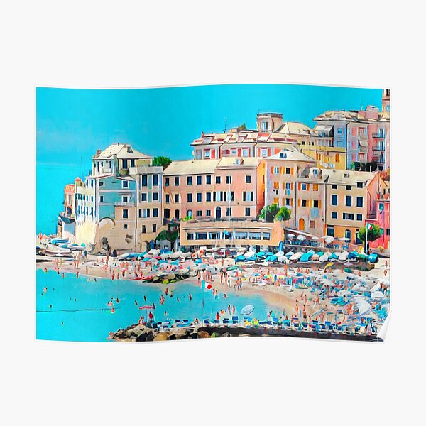 "Summer in Genoa" Poster for Sale by Sofia-Draws | Redbubble