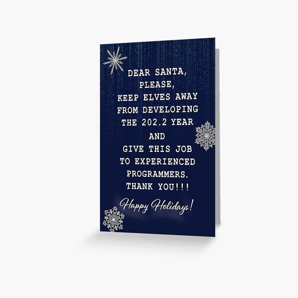 "Funny Happy Holidays Programmer Christmas" Greeting Card for Sale by ...
