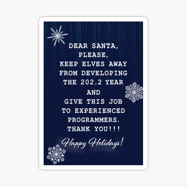"Funny Happy Holidays Programmer Christmas" Sticker for Sale by Eng-Sun ...