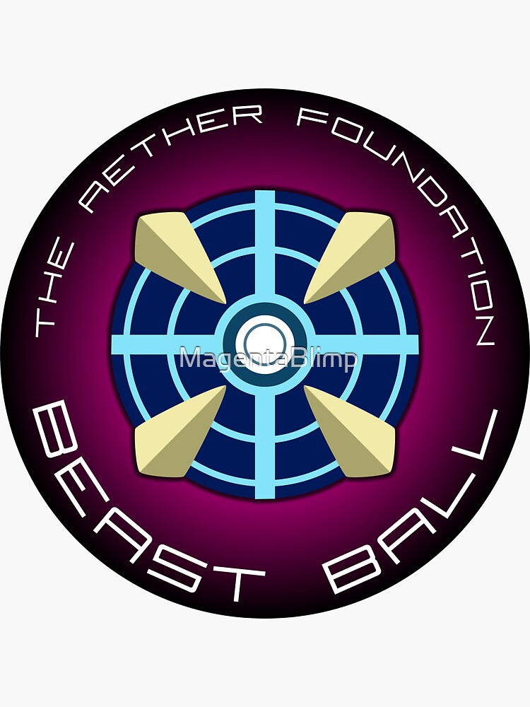 "Beast Ball (on Black)" Sticker by MagentaBlimp | Redbubble