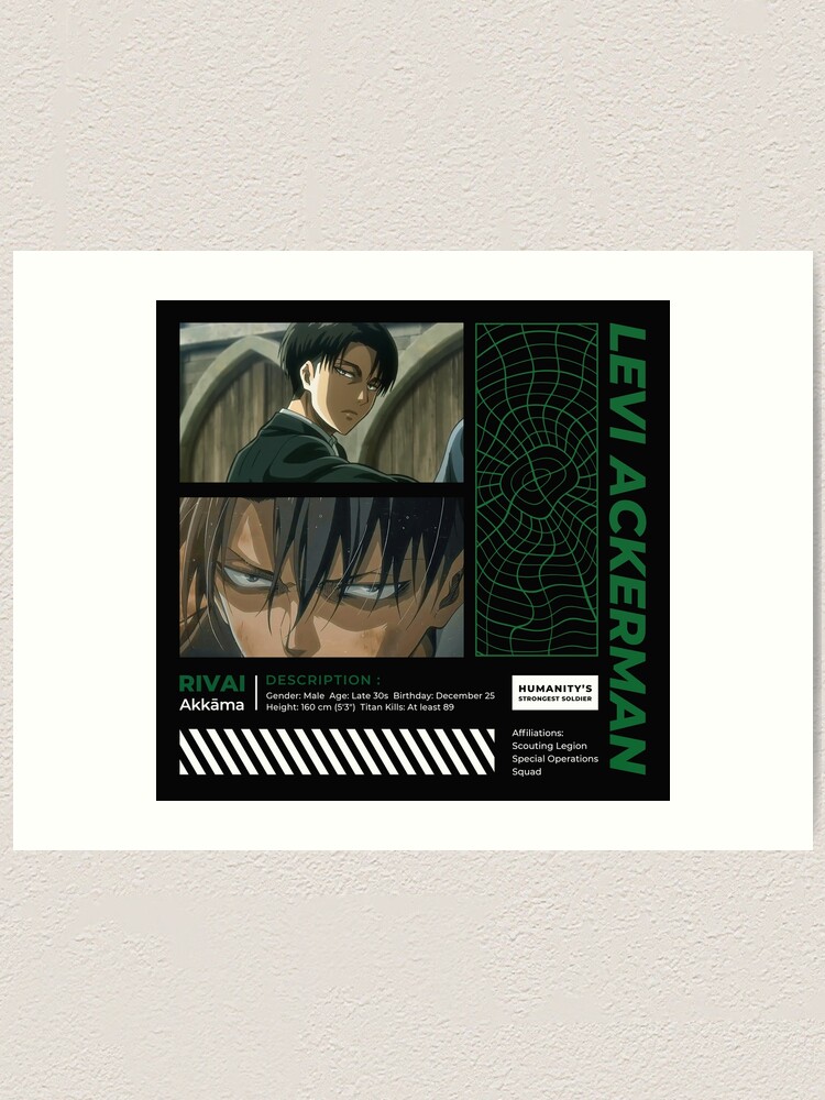 "Levi Ackerman - Attack on Titan Brutalism Style" Art Print for Sale by ...