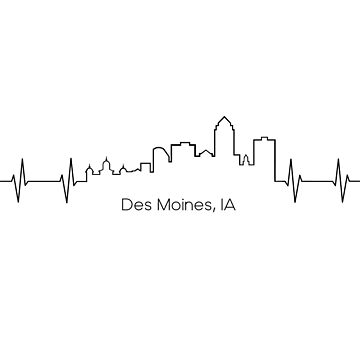 "My Heart is in Des Moines (black font)" Sticker for Sale by ...