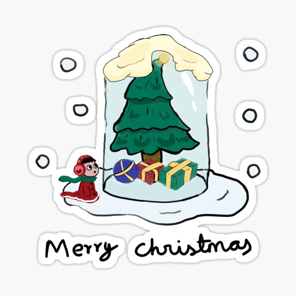 "Cute Santa Chritsmas tree lights up" Sticker by crewless-studio ...
