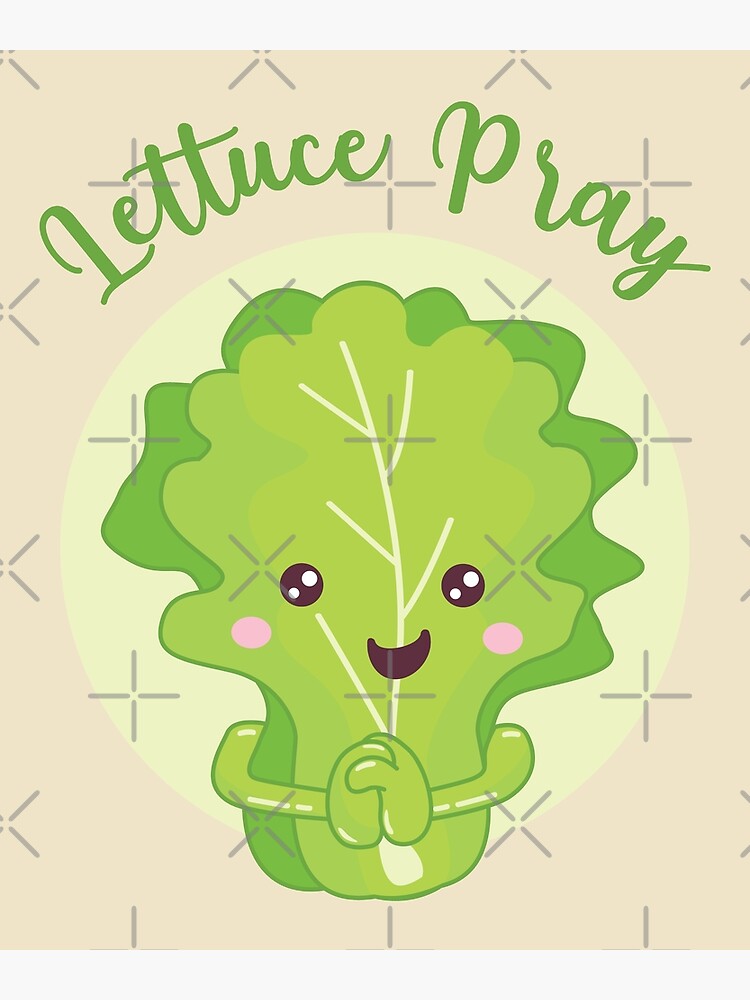"Lettuce Pray - Green Letters" Poster by joyfulinjesus | Redbubble