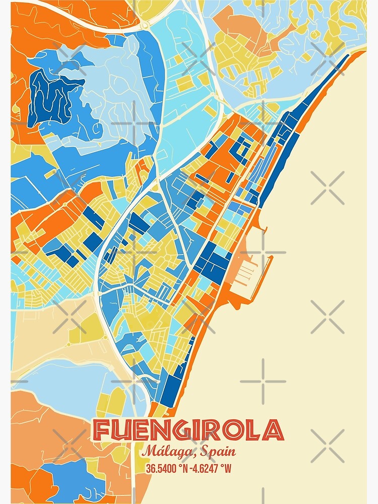 "Fuengirola Colorful Map Poster" Poster for Sale by PotatoGear | Redbubble