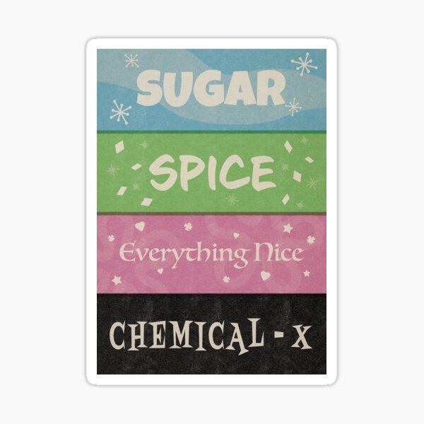 "Powerpuff Ingredients" Sticker by RaygunRetro | Redbubble