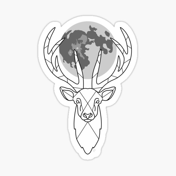 "Stag Moon, Low Poly" Sticker for Sale by DeStoya | Redbubble