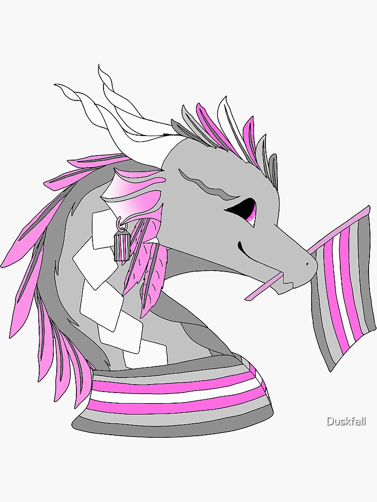 "Demigirl Pride Dragon" Sticker by Duskfall | Redbubble