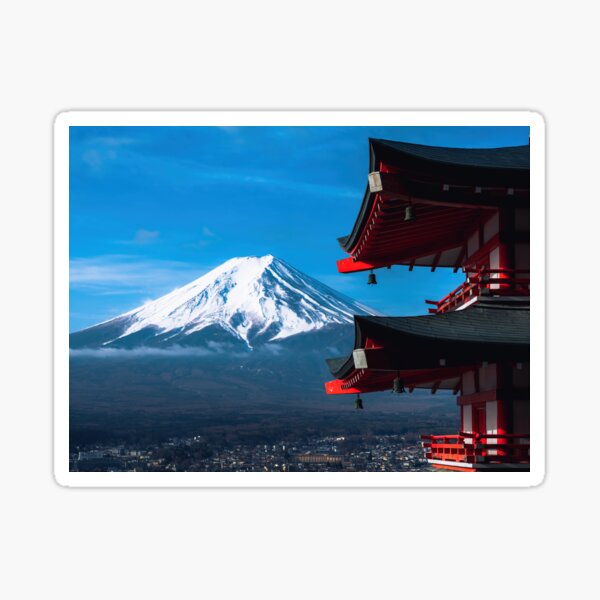 "Mount Fuji from Chureito Pagoda" Sticker for Sale by neilcooperphoto ...