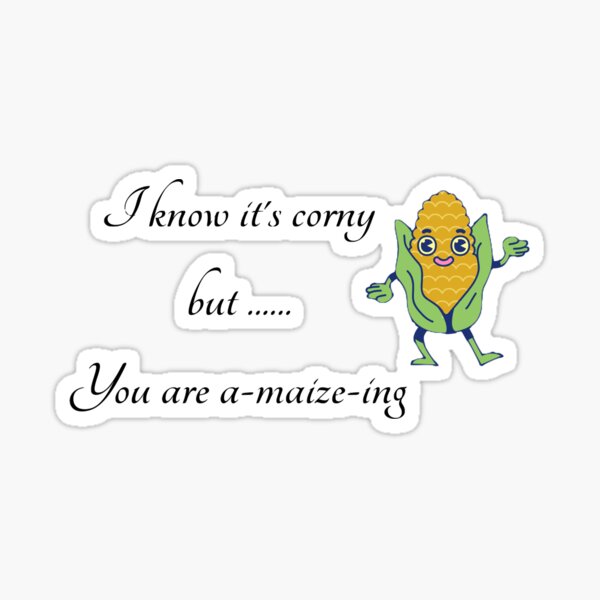 "baked corn funny corn memes corn on the cob" Sticker for Sale by ...