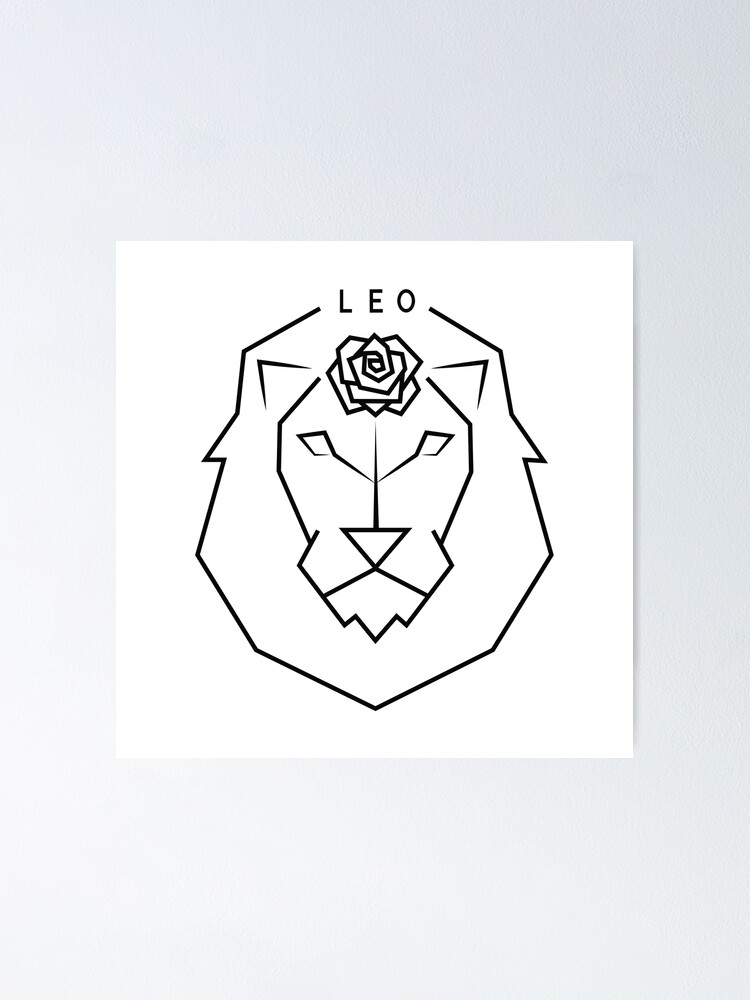 "Leo zodiac sign, Astrology, Black and White Geometric, Minimalist ...