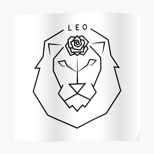 "Leo zodiac sign, Astrology, Black and White Geometric, Minimalist ...