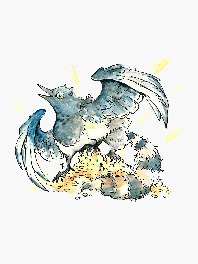 "Magpie Gryphon" Sticker by zeeruffleraptor | Redbubble