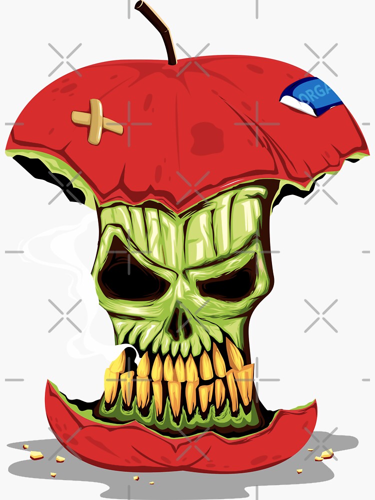 "bad apple" Sticker for Sale by chapunkart | Redbubble