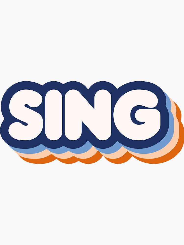 "Retro Sing" Sticker for Sale by TiltedBearDsign | Redbubble