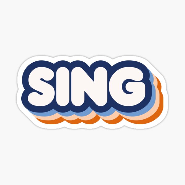 "Retro Sing" Sticker for Sale by TiltedBearDsign | Redbubble