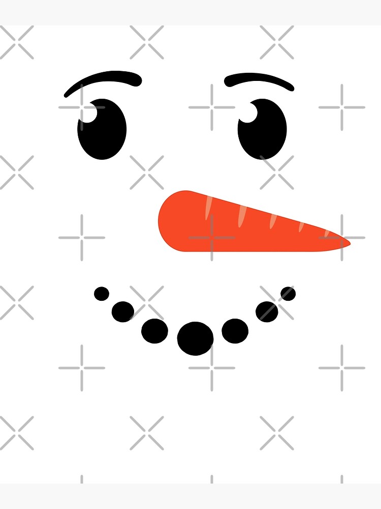 "Winter Snowman Face Costume Christmas Snowman Emoticon" Poster for ...
