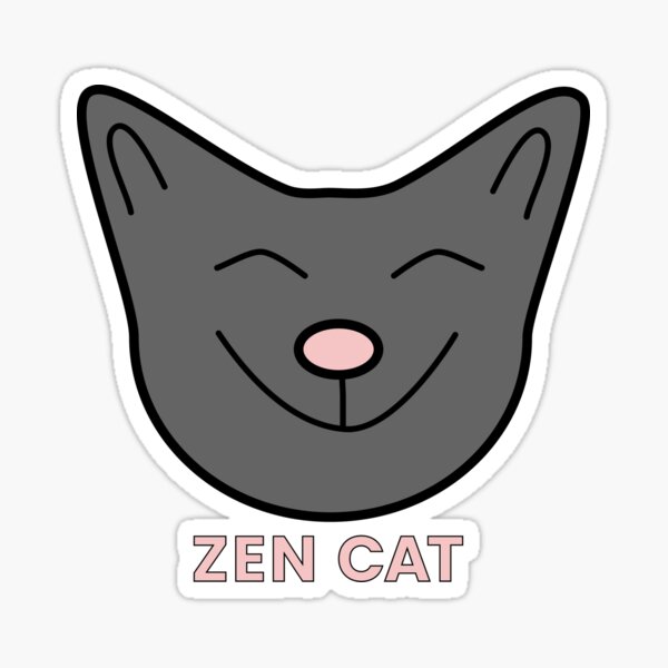 "Zen Cat, Chill Kitty" Sticker for Sale by MoePark | Redbubble