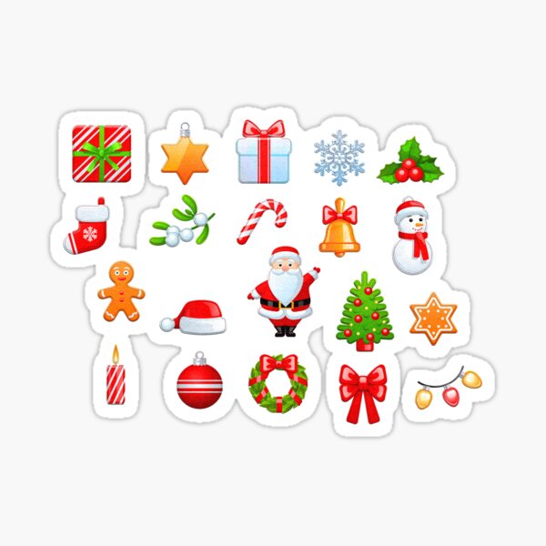 "felt Christmas icons Christmas icons" Sticker for Sale by marahmmad ...