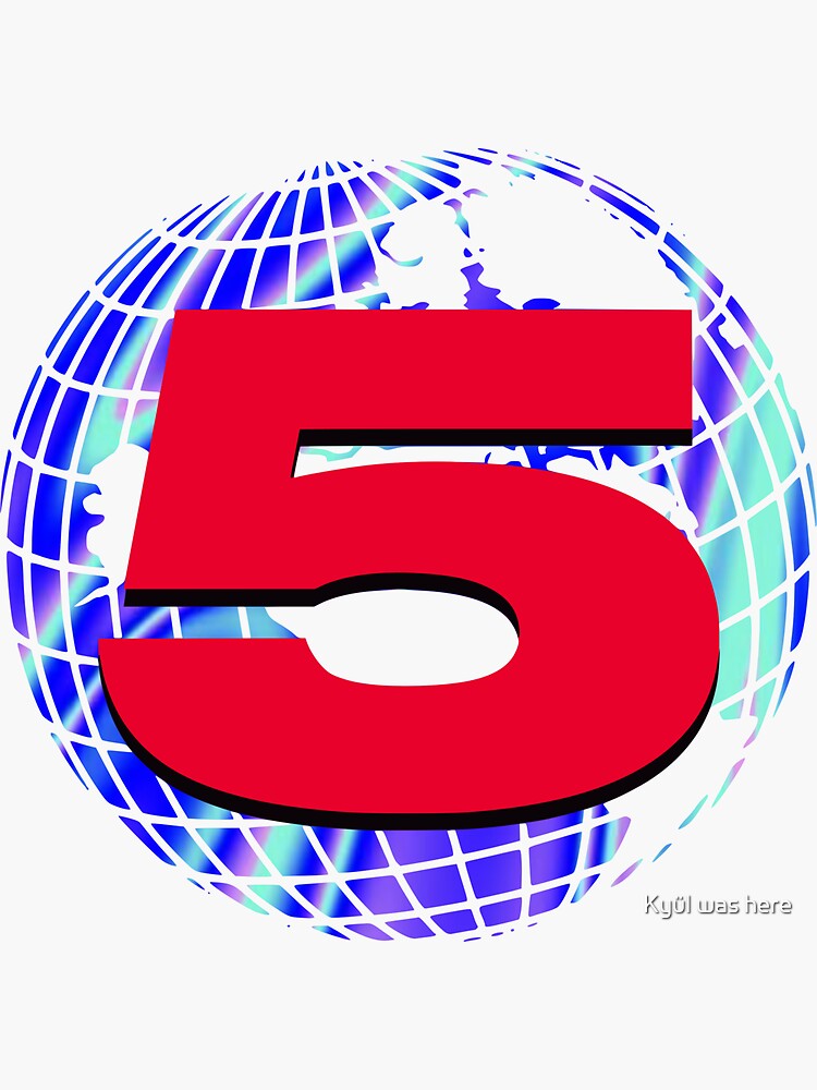 "Channel 5 Logo Pearlescent" Sticker for Sale by Kyyyyyyyyyy | Redbubble