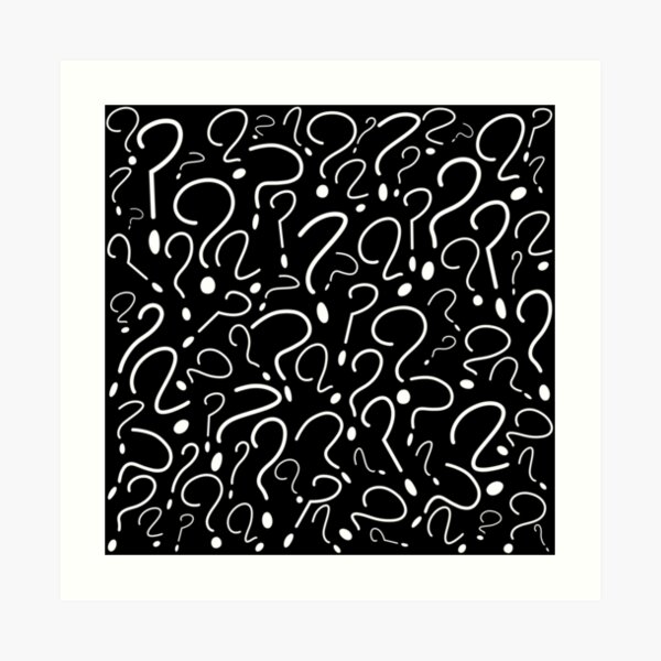 "Inverted Question Mark Pattern Retro Cartoon Style" Art Print for Sale ...