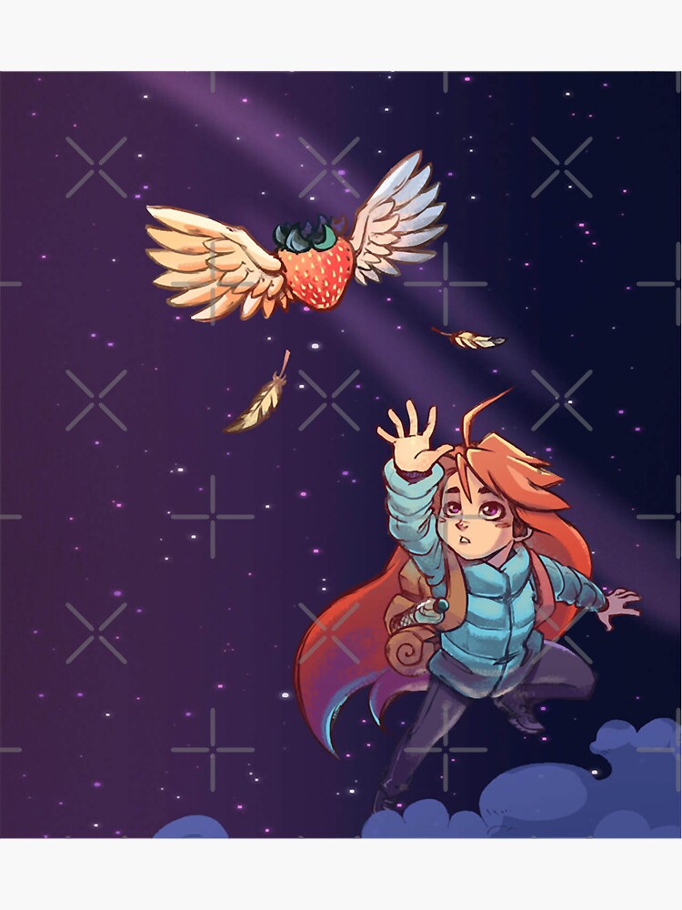 "Fly Madeline character poster game" Sticker by RobertBroth10 | Redbubble