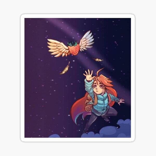 "Fly Madeline character poster game" Sticker by RobertBroth10 | Redbubble