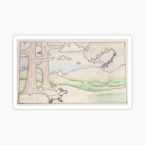 "Dino vs Goat" Sticker by bobthesharkzila | Redbubble
