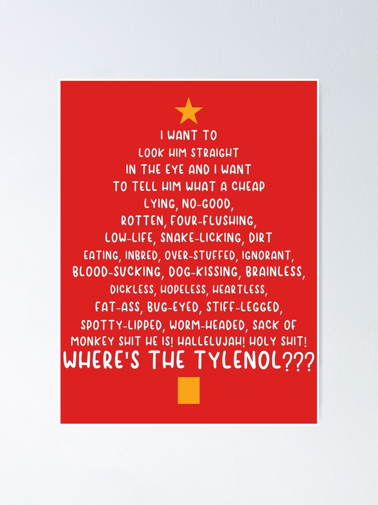 "Christmas vacation rant - Christmas tree" Poster for Sale by ...