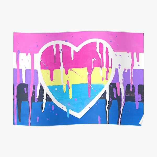 "Genderfluid & Pansexual: Painted Pride Flag" Poster for Sale by Lewin ...