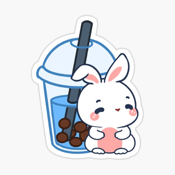 "Kawaii Bunny Boba Tea" Sticker for Sale by stitchtopiaco | Redbubble