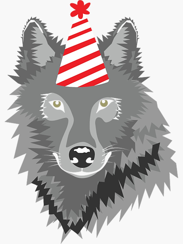 "wolf birthday party" Sticker for Sale by omelhordome | Redbubble