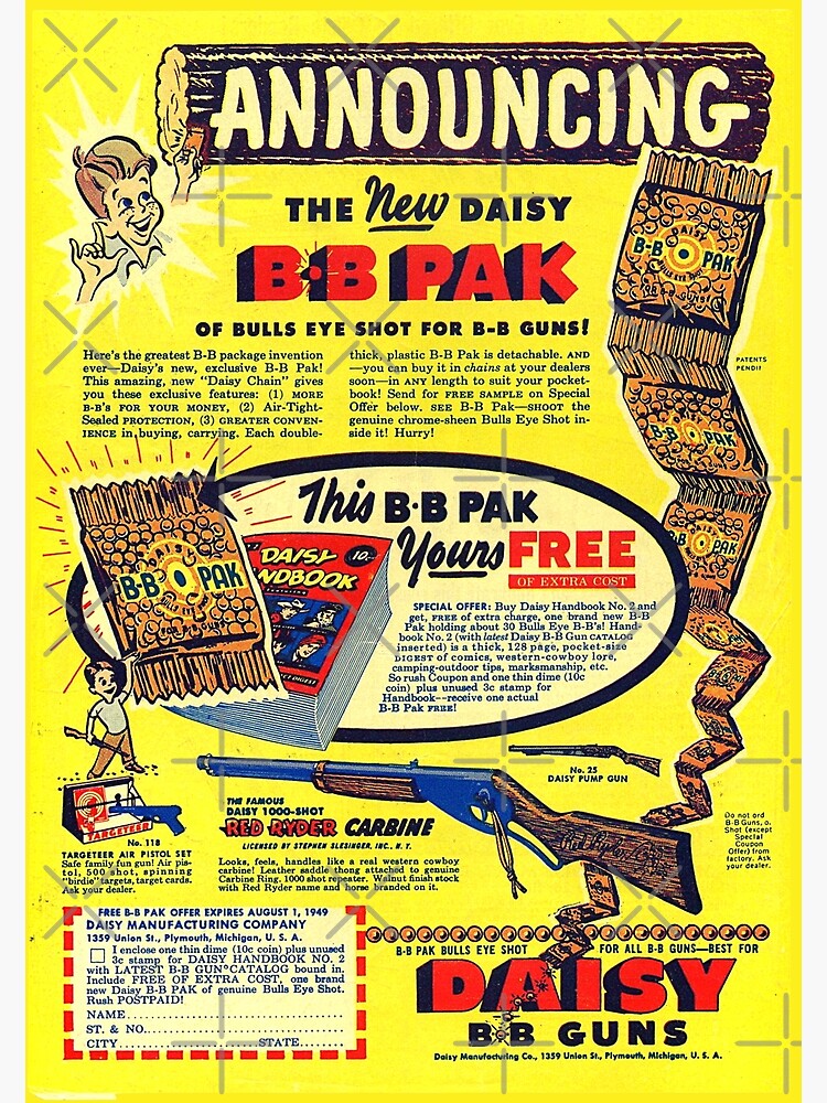 "Red Ryder BB Gun 50's Comic Book Advertisement" Poster for Sale by ...