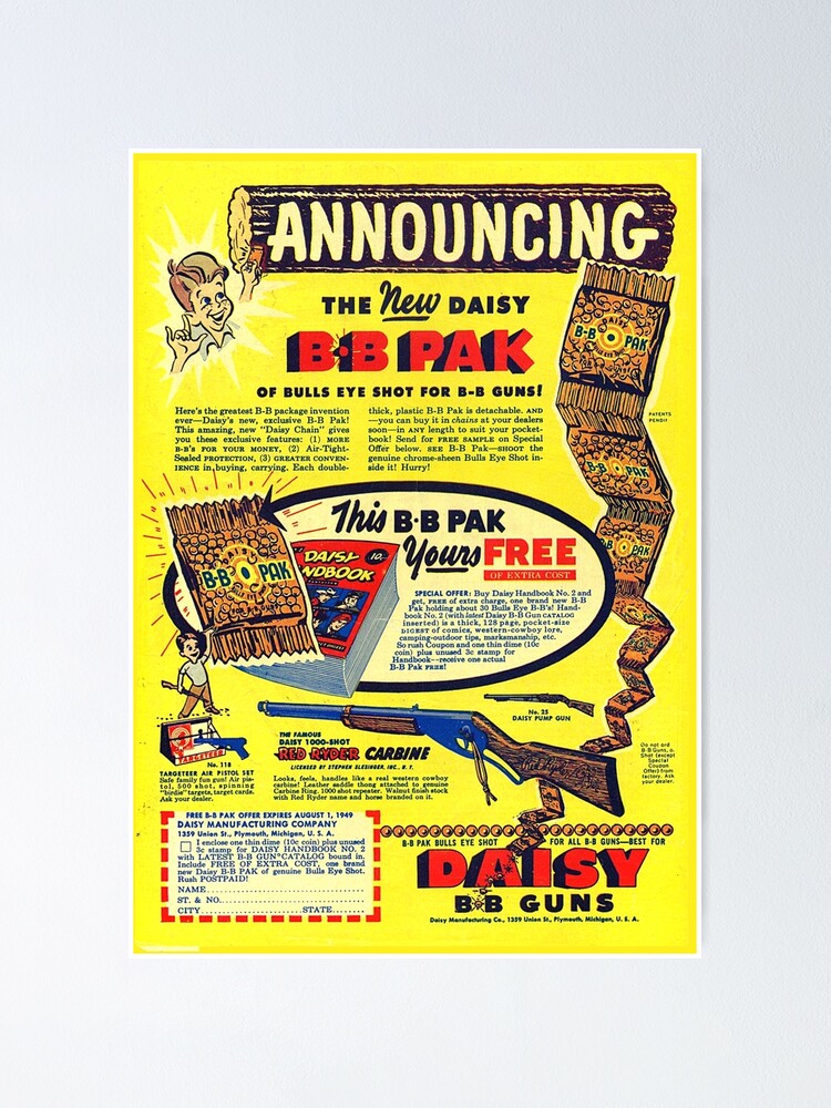 "Red Ryder BB Gun 50's Comic Book Advertisement" Poster for Sale by ...