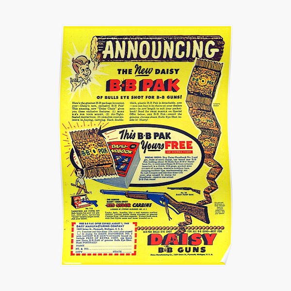 "Red Ryder BB Gun 50's Comic Book Advertisement" Poster by ...