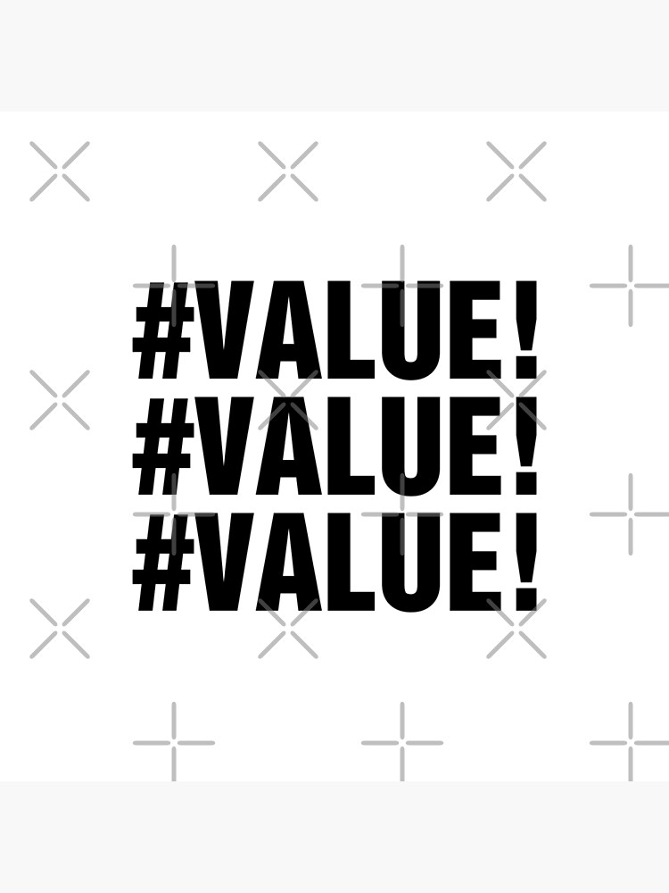  Excel VALUE Error Poster By Allysmar Redbubble