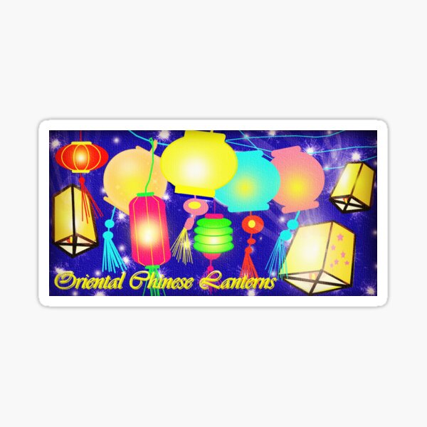 "Oriental Chinese Lanterns" Sticker for Sale by Shirley Jang | Redbubble