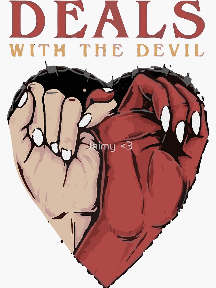 "deal with devil " Sticker for Sale by ra1nb0w | Redbubble