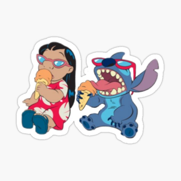 Pegatina «lilo y stitch comiendo helado» de youssefbh17 | Redbubble