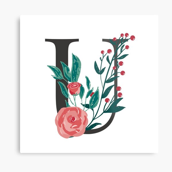 "Rose Initial U" Metal Print for Sale by Terelaska | Redbubble