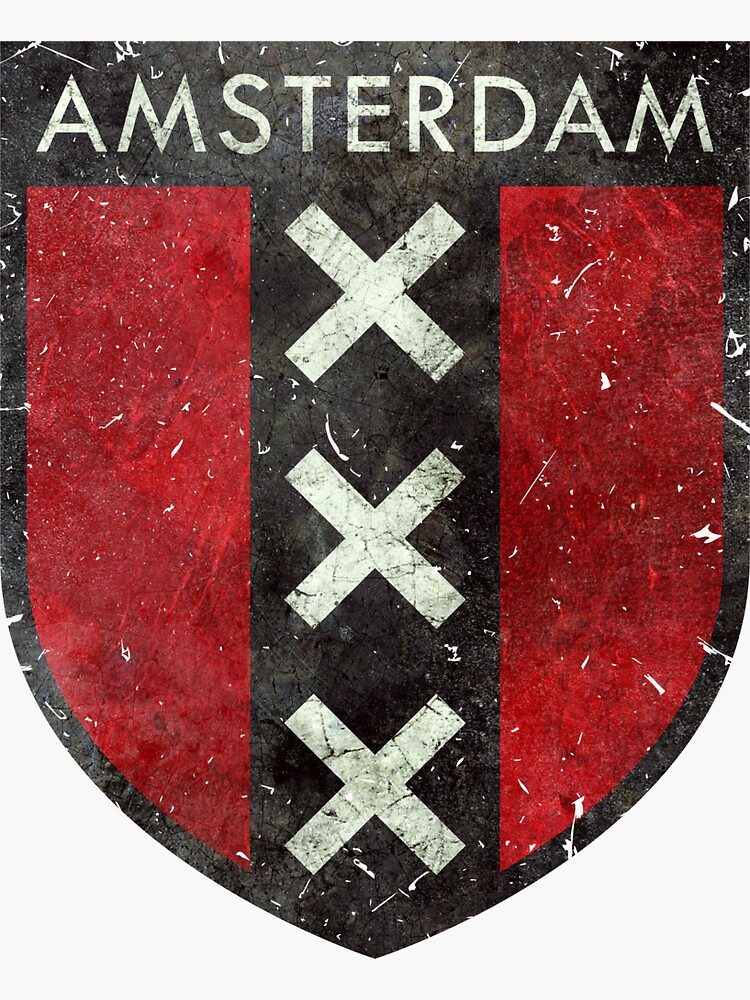 "Amsterdam Vintage Emblem" Sticker for Sale by Lidra-Redesign | Redbubble