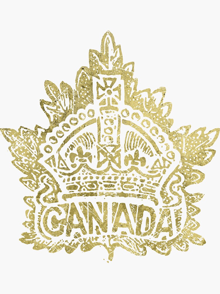 "Canadian Vintage Golden Emblem" Sticker for Sale by Lidra-Redesign ...
