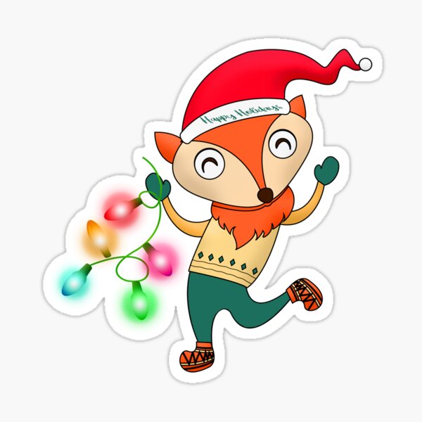 "Happy Fox" Sticker for Sale by AlexandraMus | Redbubble