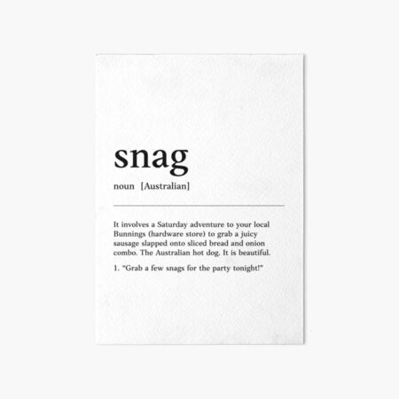 "Snag | Funny Australian slang, phrase and humor definition" Art Board ...