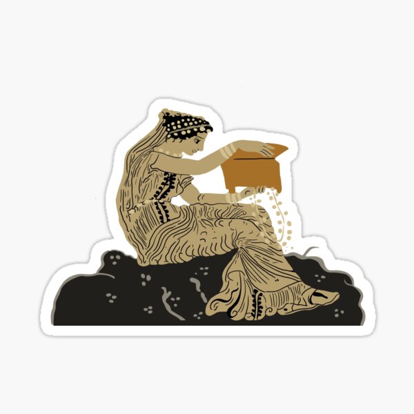 "Pandora and her box" Sticker for Sale by elkeclose | Redbubble