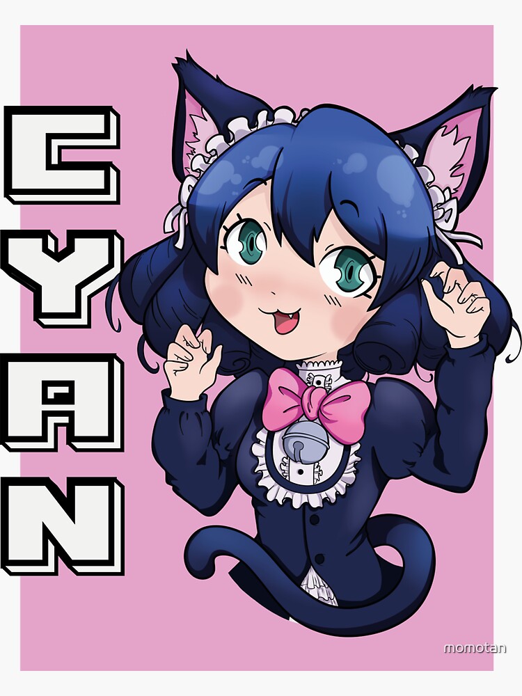 Pegatina «Chibi Cyan Hijirikawa» de momotan | Redbubble