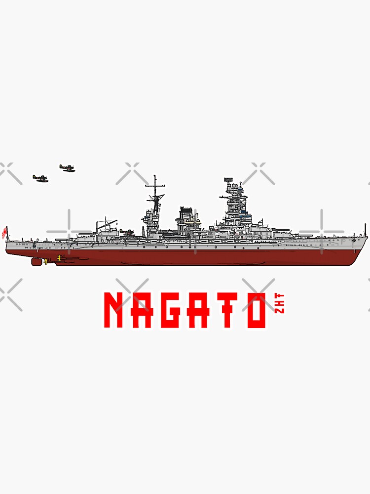 "Nagato battleship" Sticker for Sale by ZuluHistoryTees | Redbubble