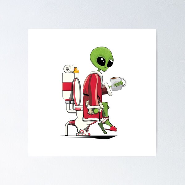 "Space Alien on the Toilet" Poster for Sale by Wyattdesign | Redbubble